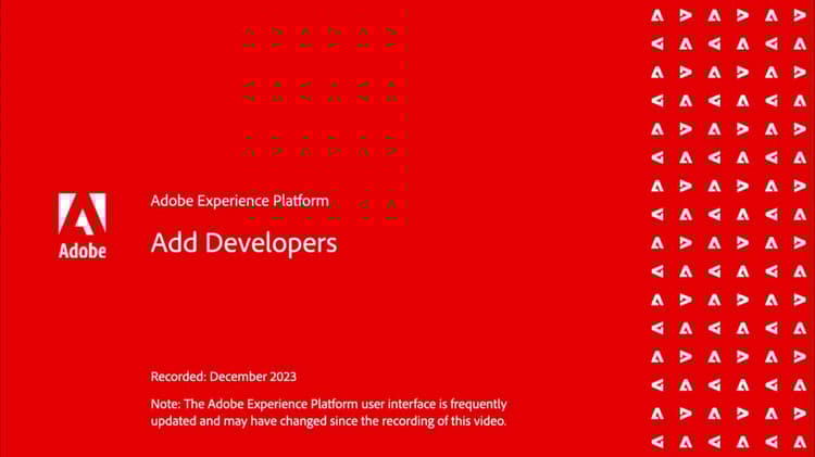 Add developers to Adobe Experience Platform-based applications | Adobe ...