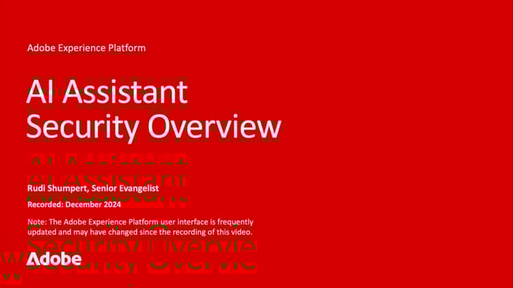 Security overview of AI Assistant | Adobe Experience Platform