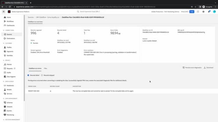 Monitor data flows in Adobe Experience Platform | Adobe Experience Platform