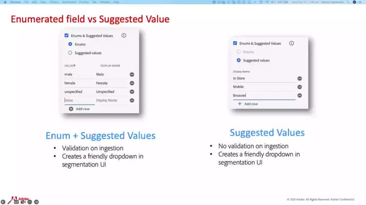 Use Enumerated Fields And Suggested Values Adobe Experience Platform