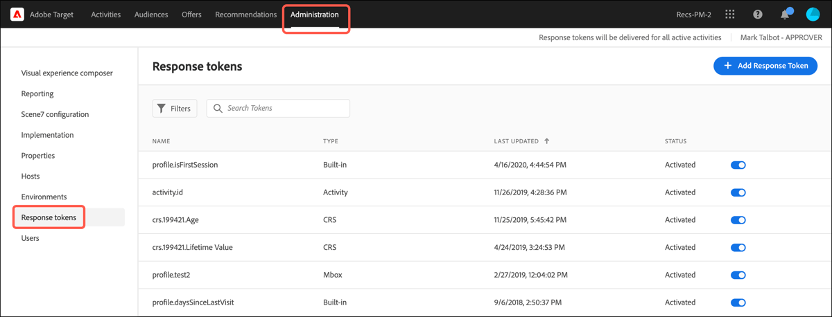 What are Response Tokens and How Do I Use Them? | Adobe Target
