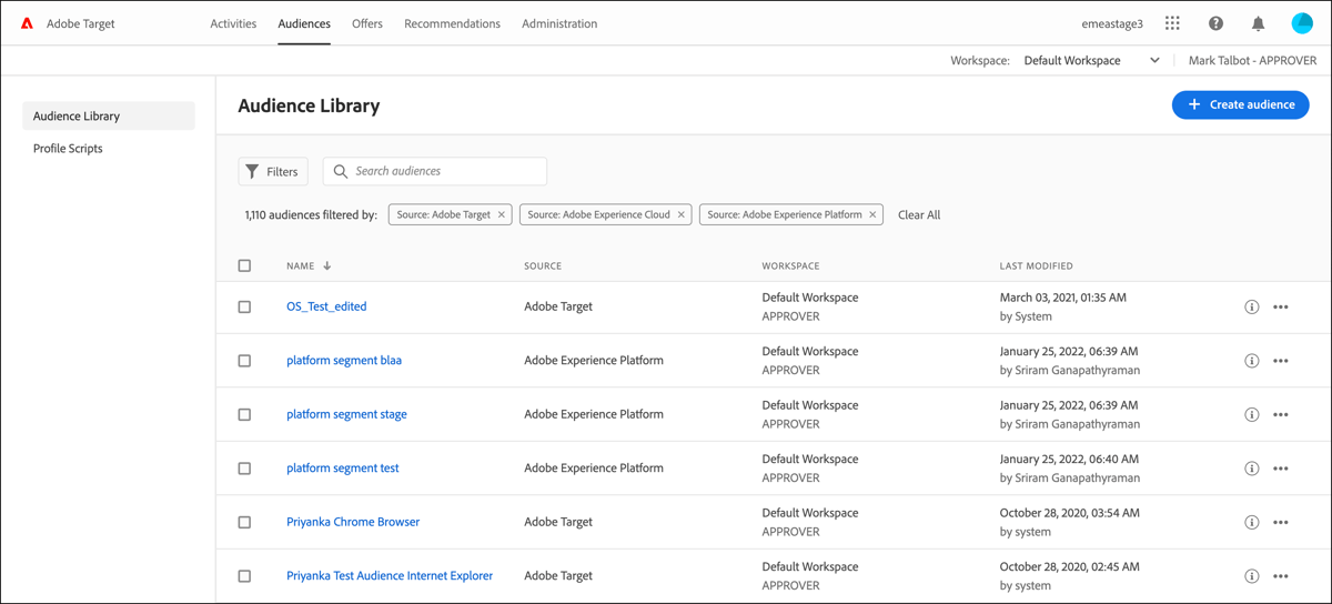 How Do I Use the Audience List? | Adobe Target