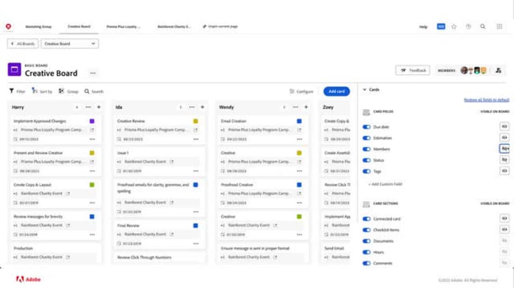 Customize cards on a board | Adobe Workfront
