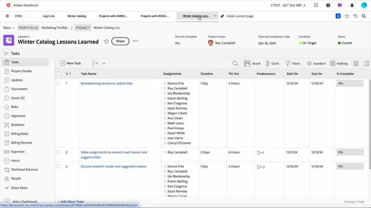 Record lessons learned | Adobe Workfront