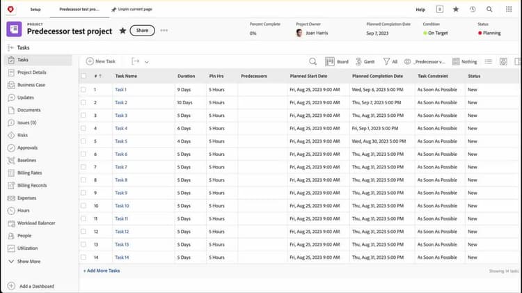Advanced predecessors | Adobe Workfront