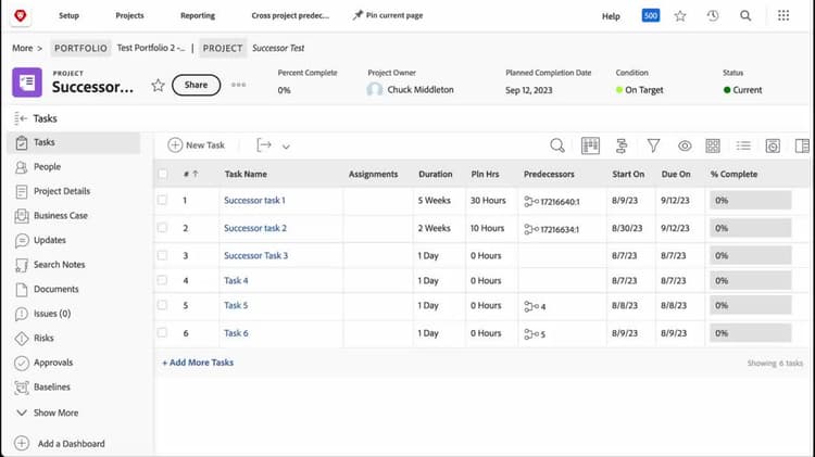Understand cross-project predecessors | Adobe Workfront