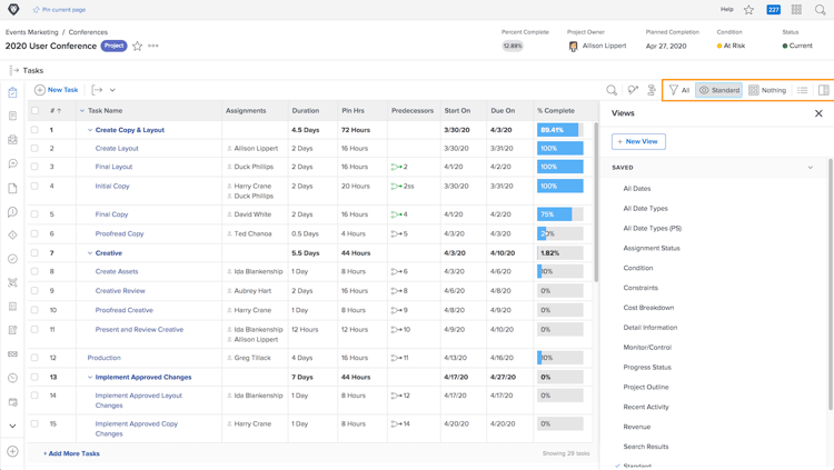 View project information | Adobe Workfront