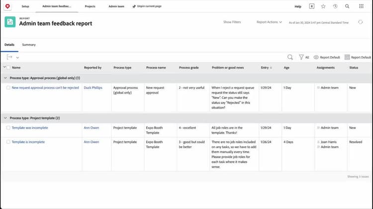 Create a system admin feedback request queue | Adobe Workfront