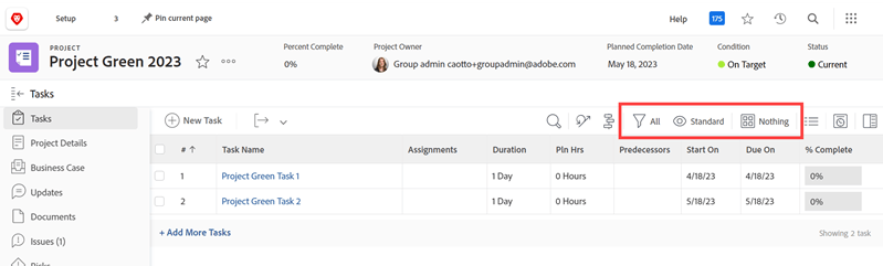 Customize Filters, Views, and Groupings using a layout template | Adobe Workfront