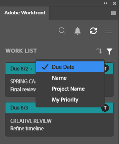 Find your work using the Adobe Workfront plugin | Adobe Workfront