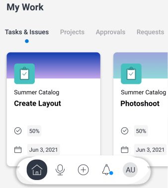 My Work section in the mobile app | Adobe Workfront