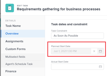 Overview of the Project, Task, and Issue dates in Adobe Workfront ...