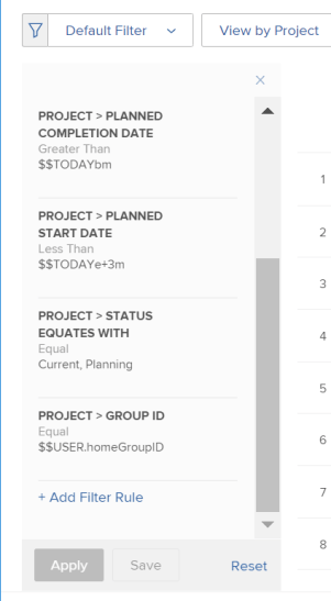 Filter information in the Resource Planner | Adobe Workfront