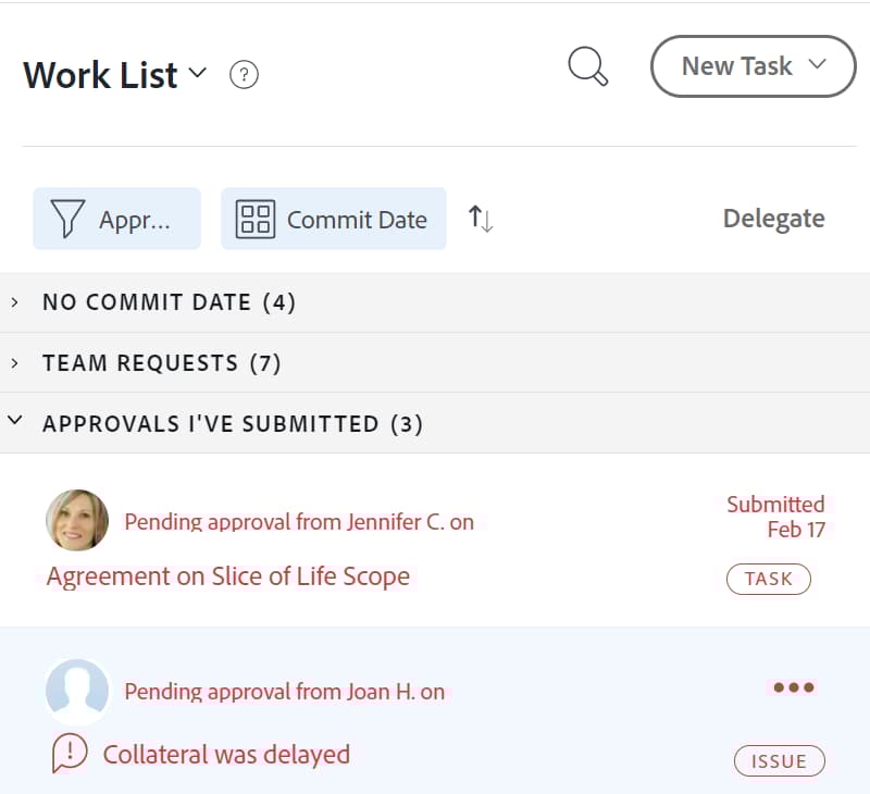 Delegate tasks and issues | Adobe Workfront