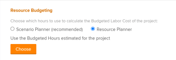 Budget resources in the Business Case using the Resource Planner ...