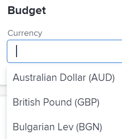 Change the project currency | Adobe Workfront