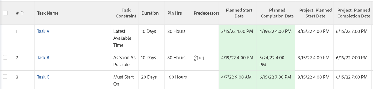 Task Constraint overview: As Late As Possible | Adobe Workfront