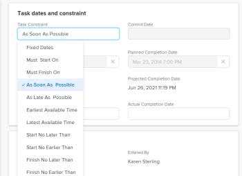 Update the Task Constraint of a task | Adobe Workfront