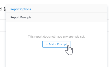 Add a prompt to a report | Adobe Workfront