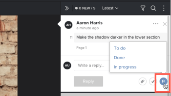 Use actions on proof comments | Adobe Workfront