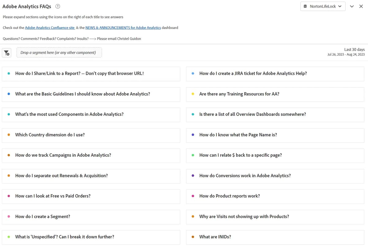 Creating operational dashboards within Analysis Workspace
