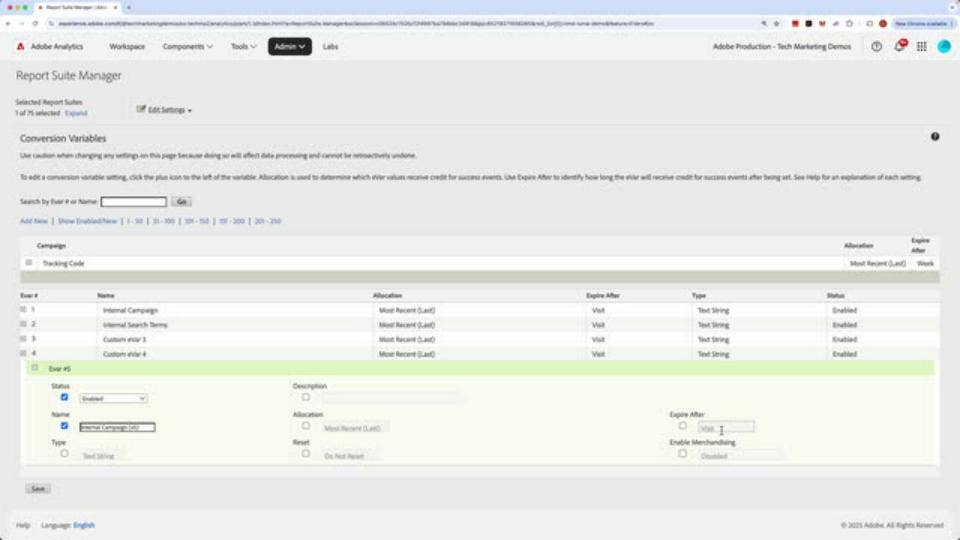 Configure and Manage Conversion Variables in Adobe Analytics | Adobe Analytics