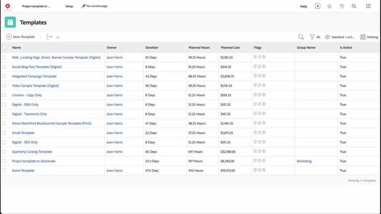 Understand project templates | Adobe Workfront