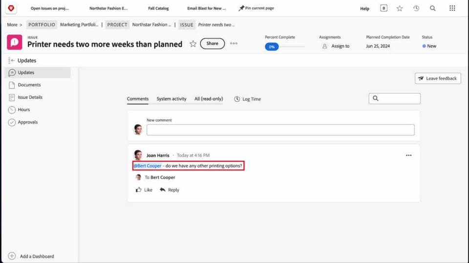 How to work with issues | Adobe Workfront