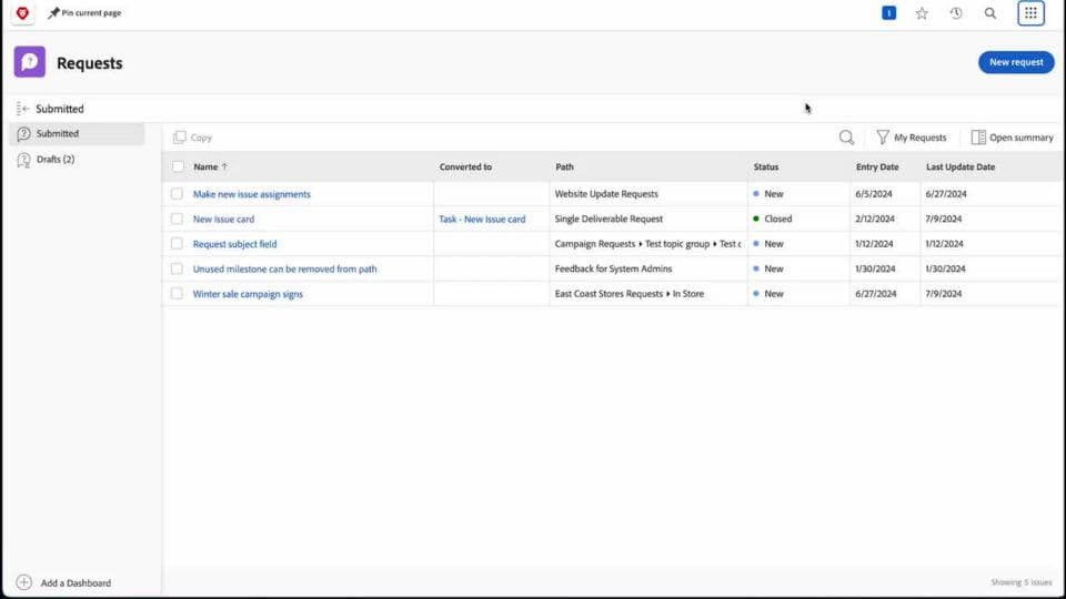 Create a request queue | Adobe Workfront