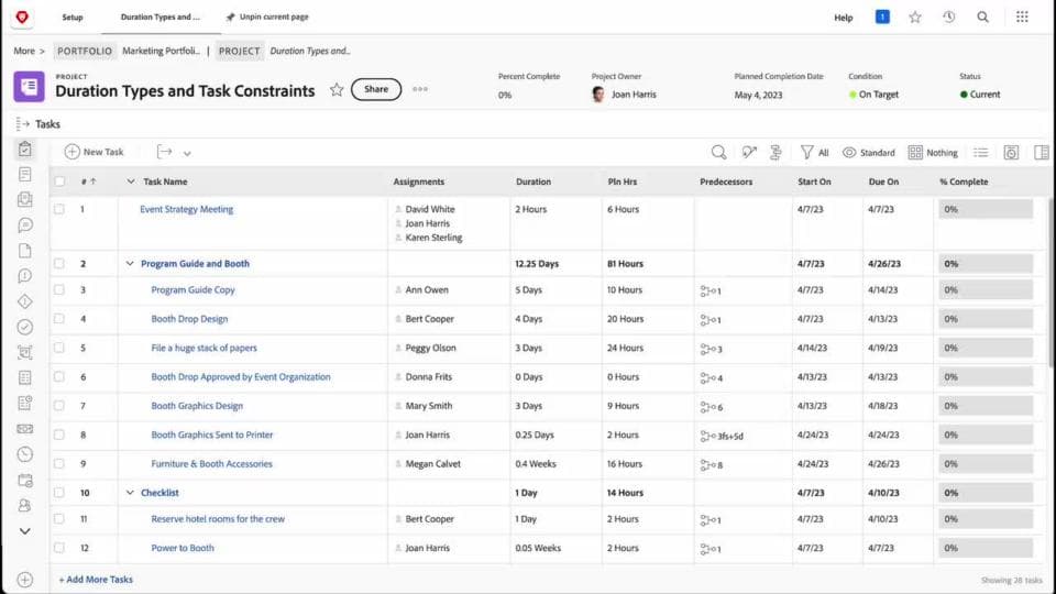 Project management advanced topics | Adobe Workfront