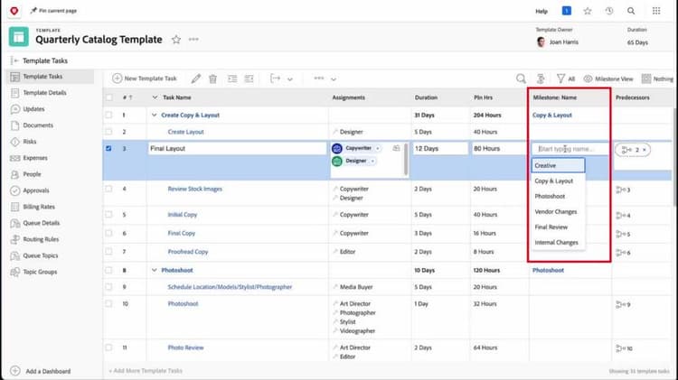 Create and use milestones | Adobe Workfront