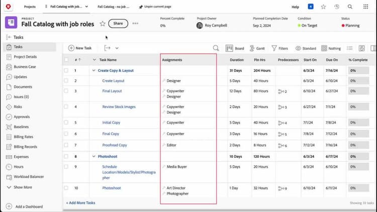 Plan a project | Adobe Workfront
