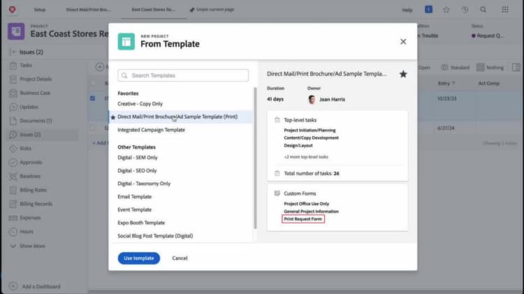 Create a new project | Adobe Workfront