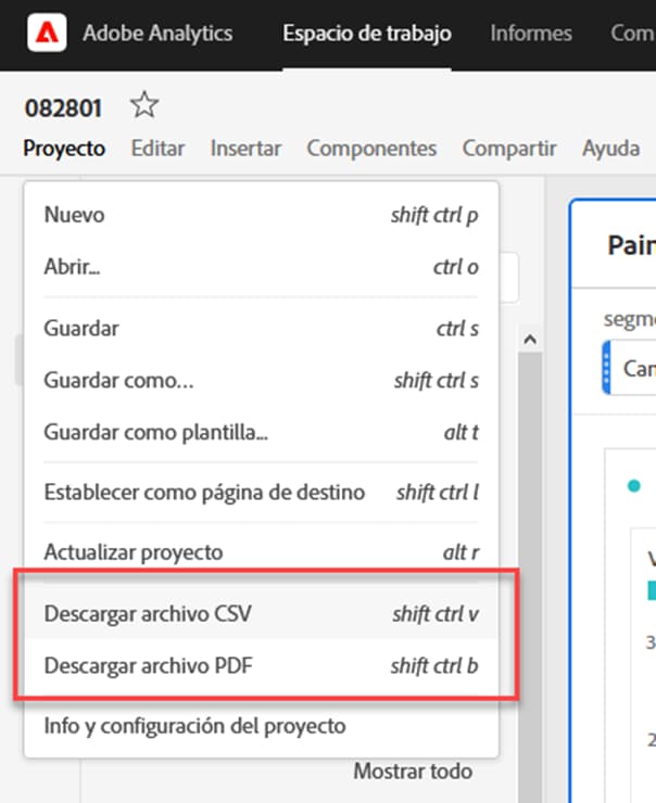 Descarga de archivos PDF o CSV | Adobe Analytics