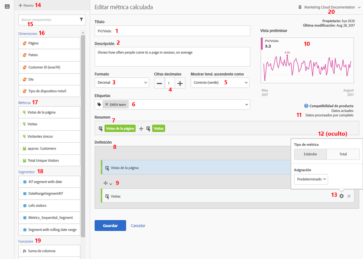 Crear métricas | Adobe Analytics