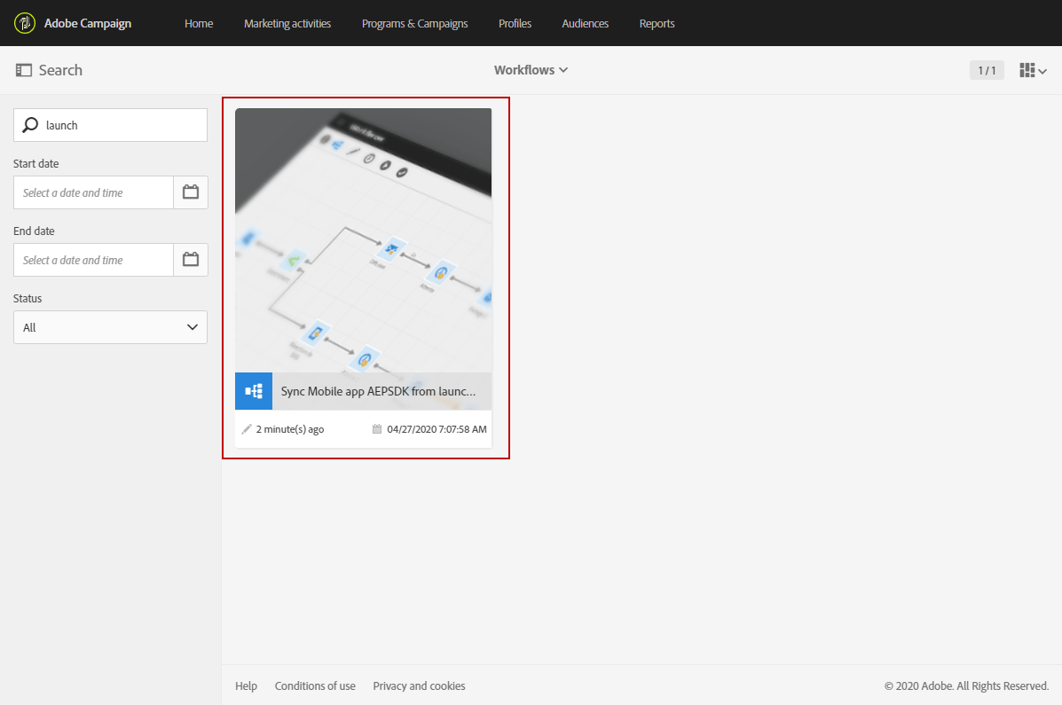 Configuración de una aplicación móvil | Adobe Campaign