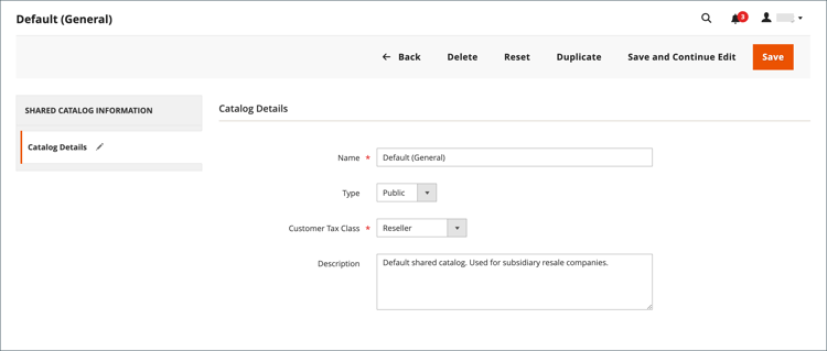 Administrar los catálogos compartidos | Adobe Commerce