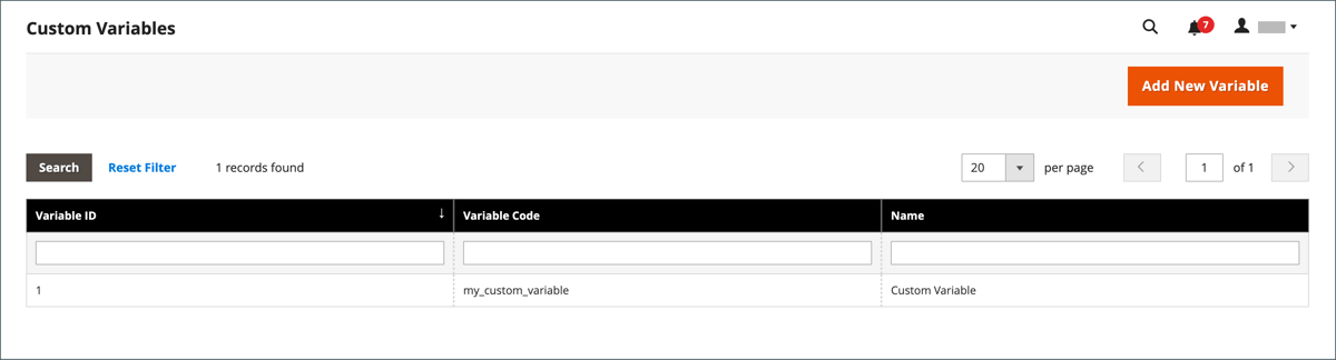 Añadir variables personalizadas | Adobe Commerce
