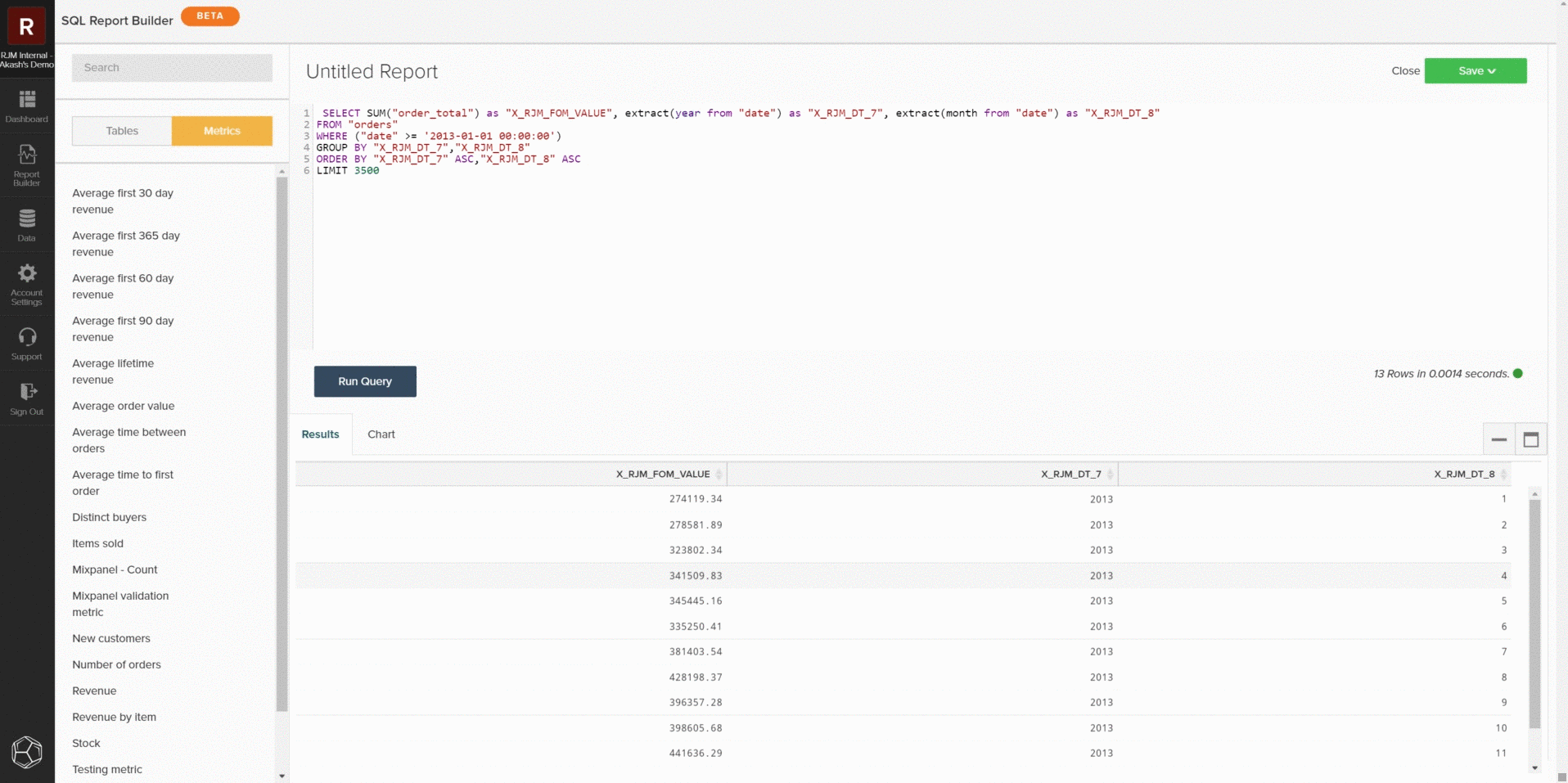 Uso del Report Builder SQL | Adobe Commerce