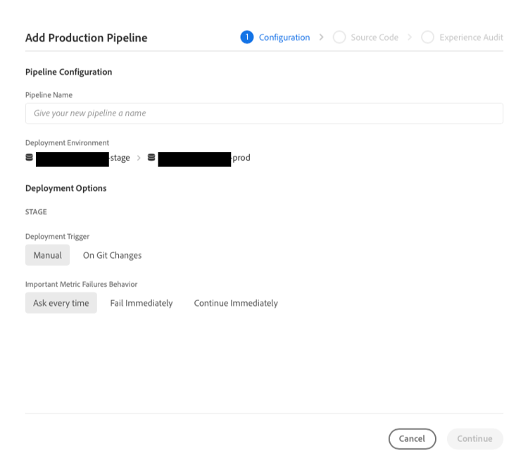 Agregar Una Canalización De Producción Adobe Experience Manager