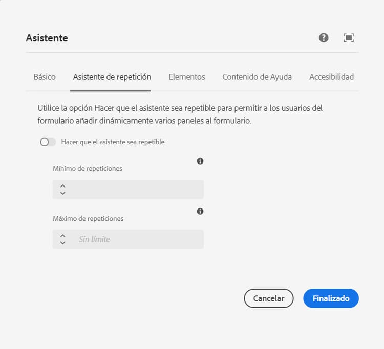 Componente principal de Formularios adaptables: asistente | Adobe ...