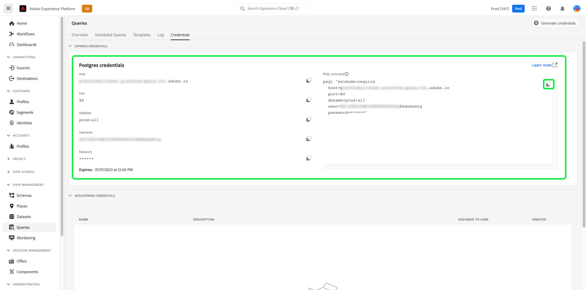 Administración de datos en Query Service | Adobe Experience Platform