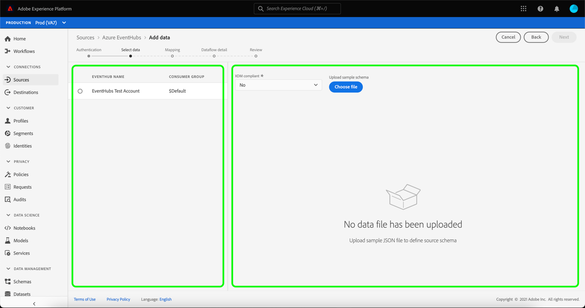 Cree un flujo de datos de flujo continuo para una fuente de ...
