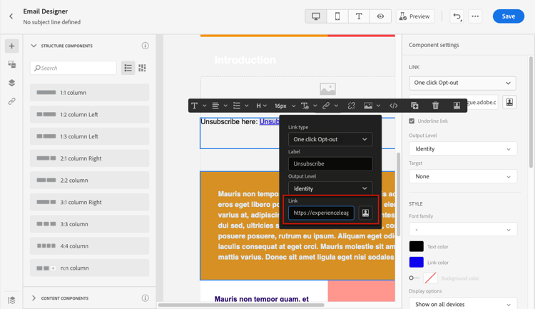Configure List unsubscribe | Adobe Journey Optimizer