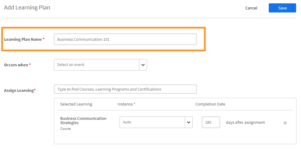 Planes de aprendizaje | Adobe Learning Manager