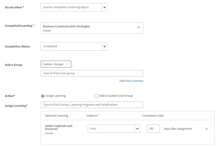 Planes de aprendizaje | Adobe Learning Manager
