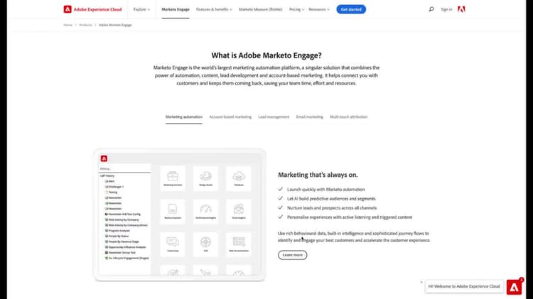 Recorrido del Dynamic Chat por el producto | Adobe Marketo Engage