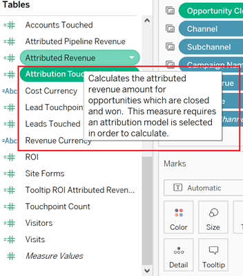 “Plantilla de informe de Marketo Measure, Tableau” | Adobe Marketo Measure