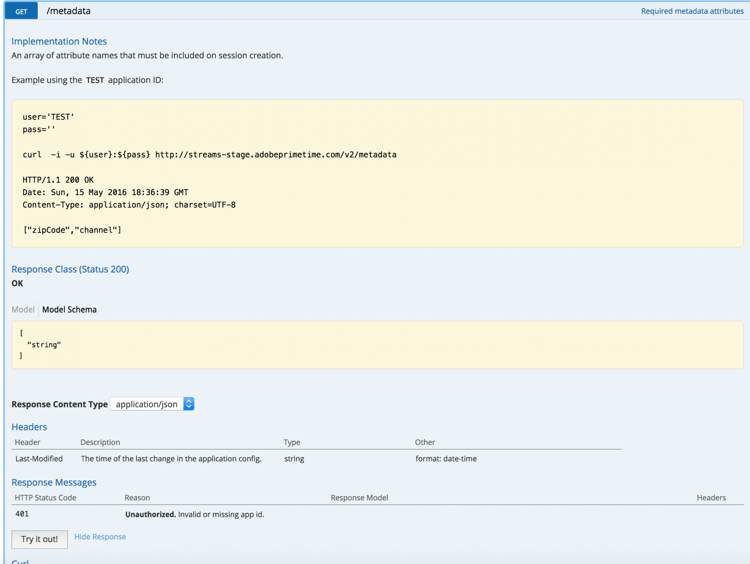 Resumen de API | Adobe Pass