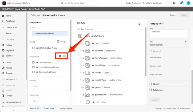 Datos de modelo en esquemas | Adobe Experience Platform